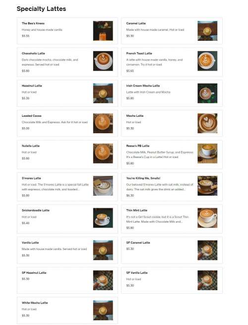 Scout Coffee menu in Blue Springs, Missouri, USA