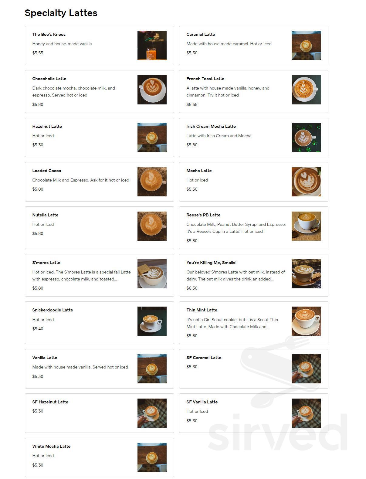 Scout Coffee menu in Blue Springs, Missouri, USA