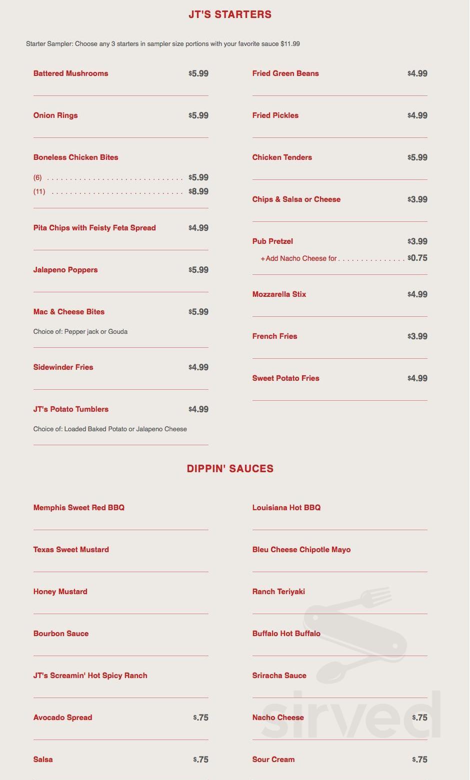 JTS Billiard Bar & Grill menu in Coldwater, Michigan, USA