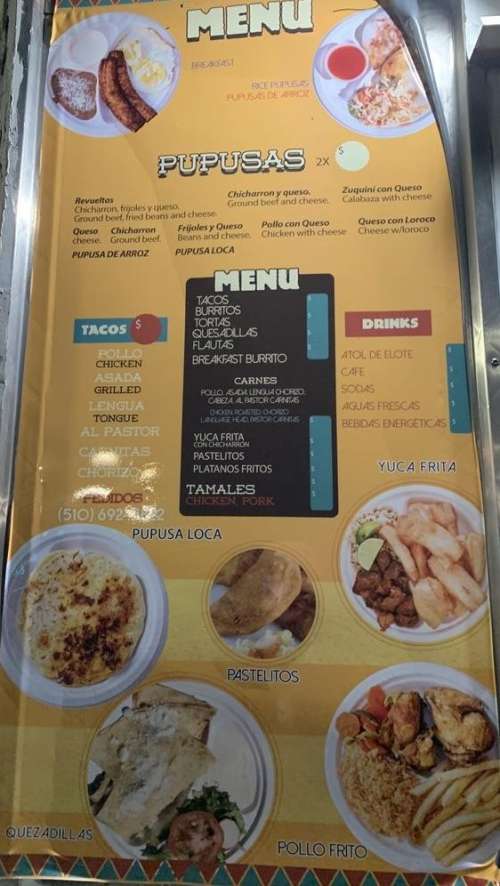 Pupusería Rosita menu in Oakland, California, USA