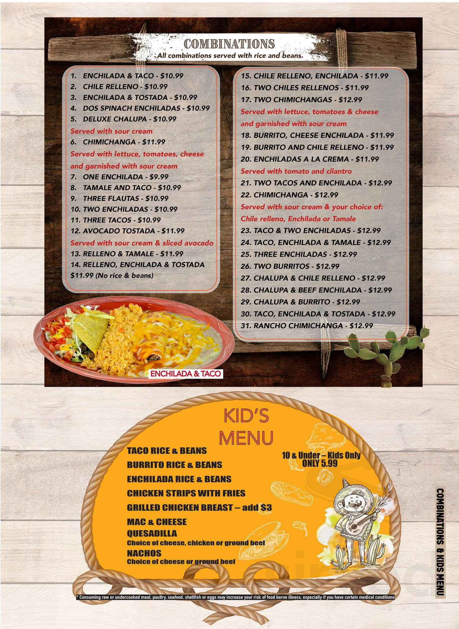 Rancho Chico menu in Stuart, Florida, USA