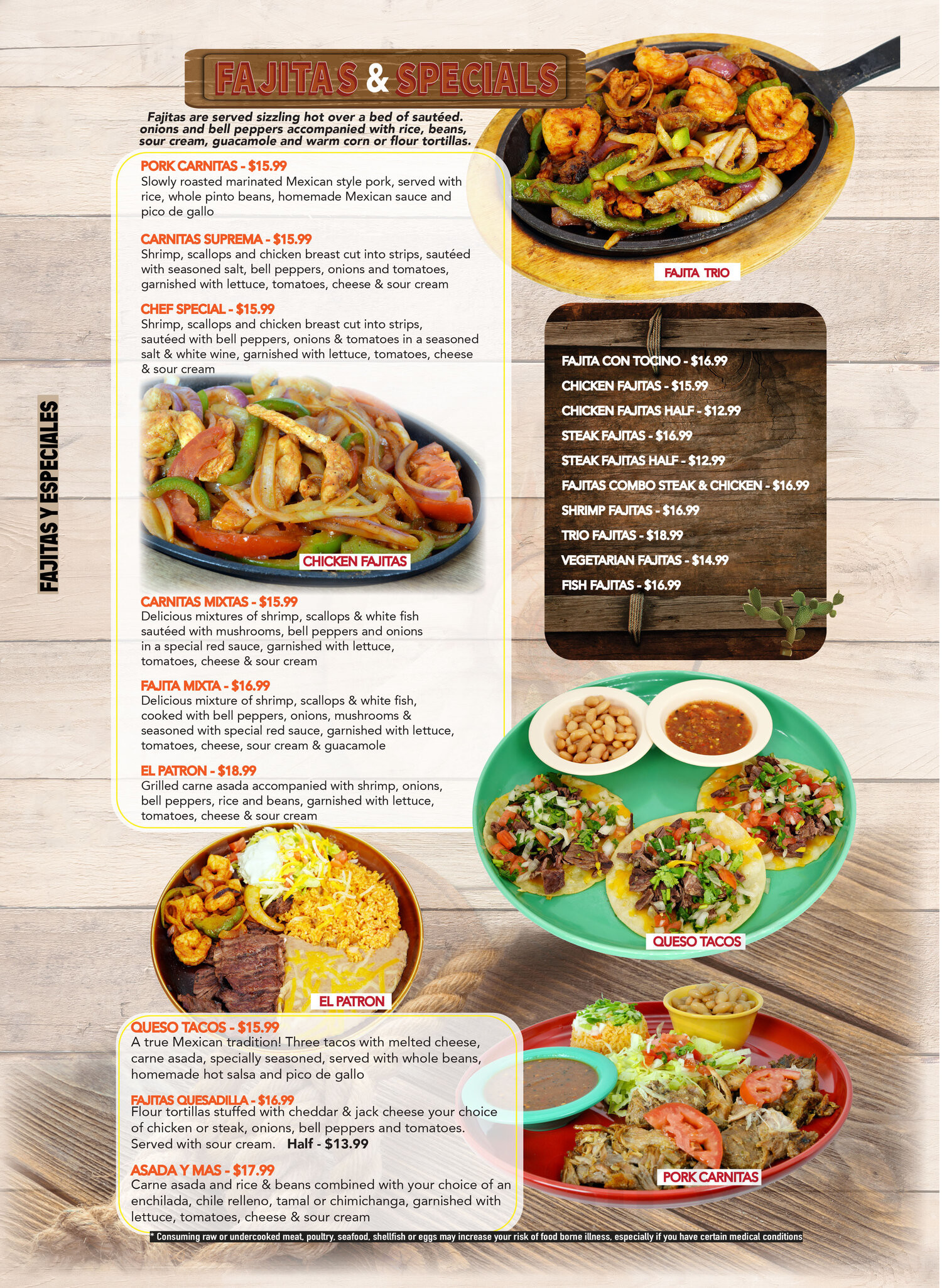 Rancho Chico menu in Stuart, Florida, USA