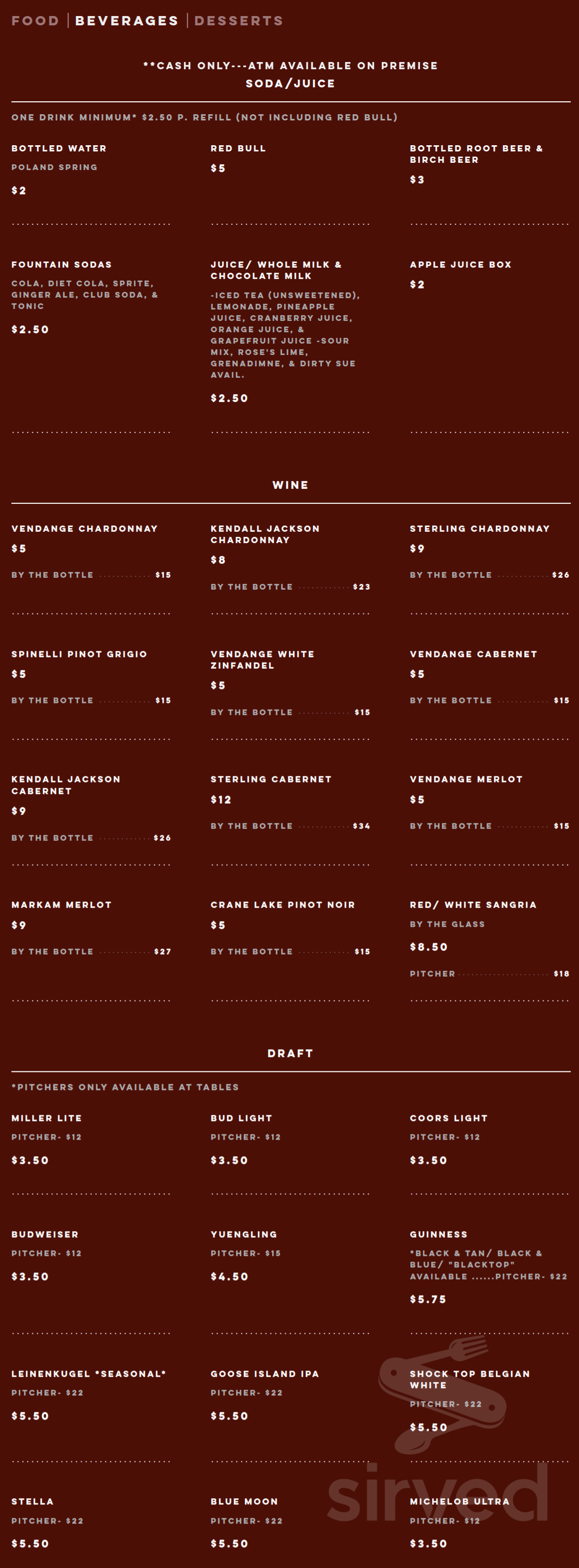 Pub 517 menu in Green Township, New Jersey, USA