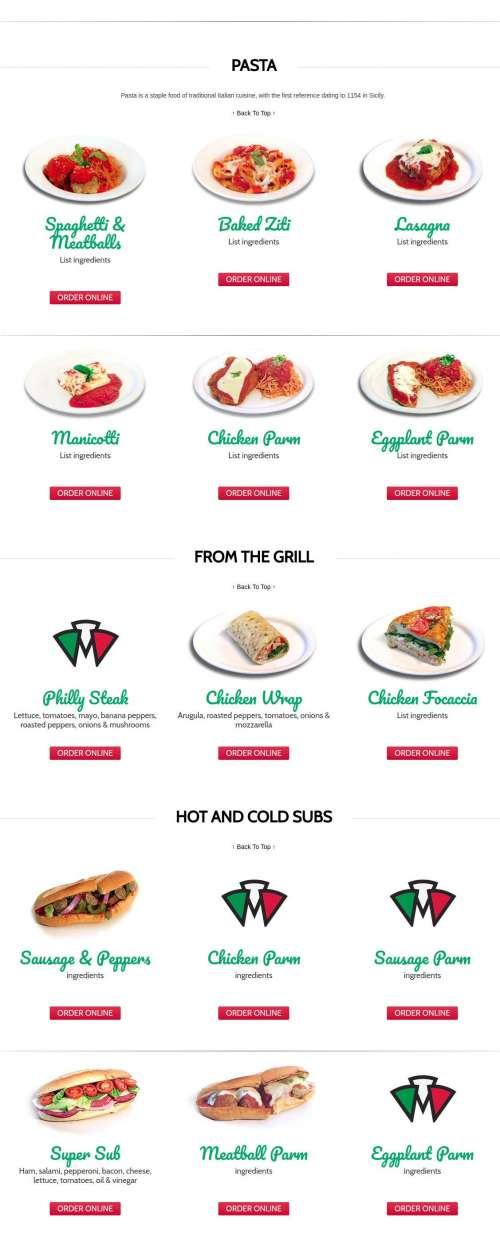 Marabella Pizza & Grill menu in Washington, North Carolina, USA
