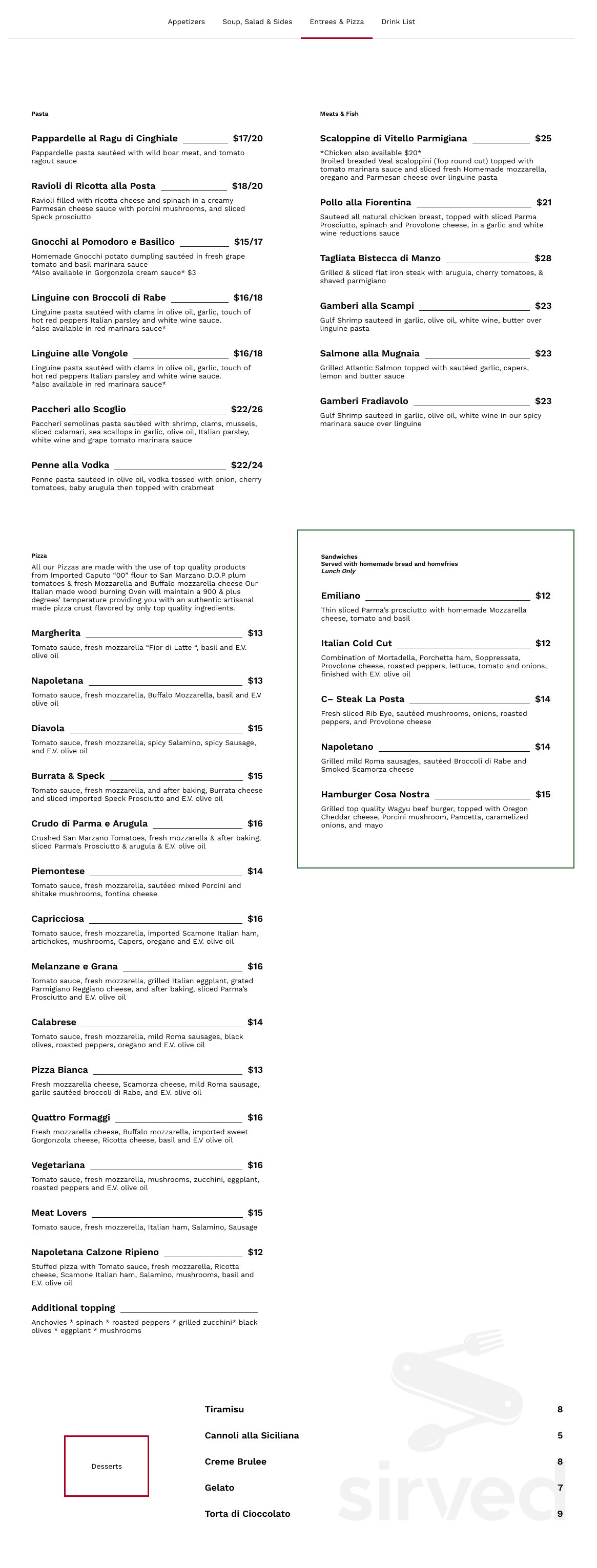 La Posta Pizzeria menu in Severna Park, Maryland, USA