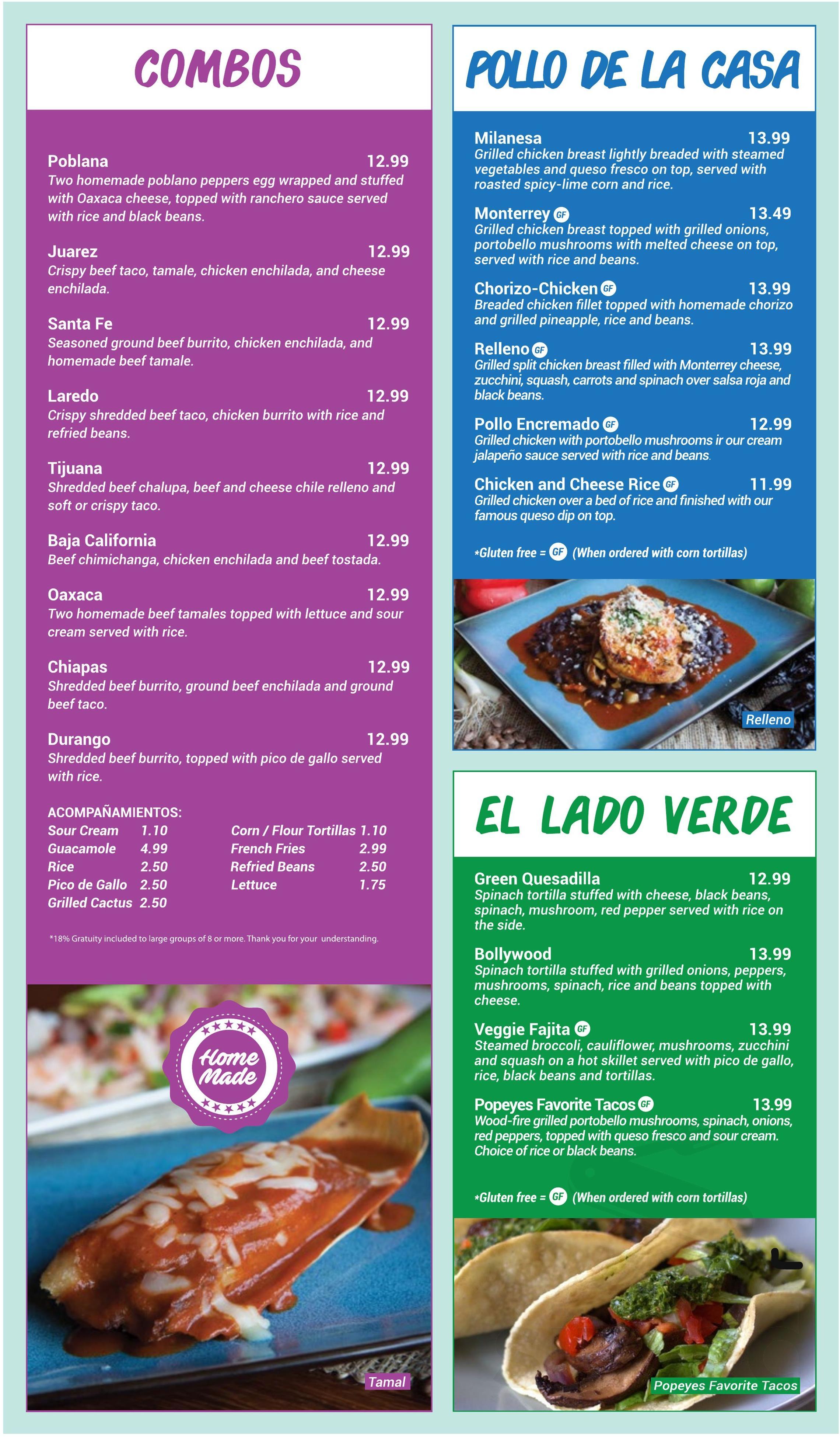 Casa Real Cantina & Grill menu in Springfield, Illinois, USA