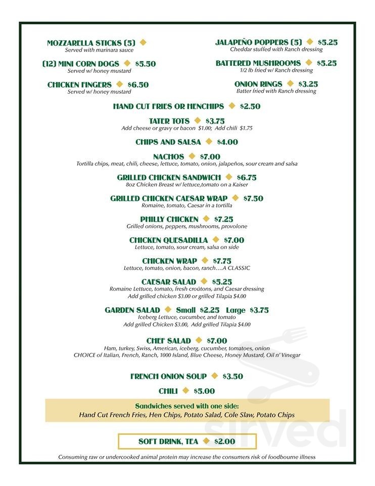 Hennessy's Bar & Grille menus in Oldsmar, Florida, United States