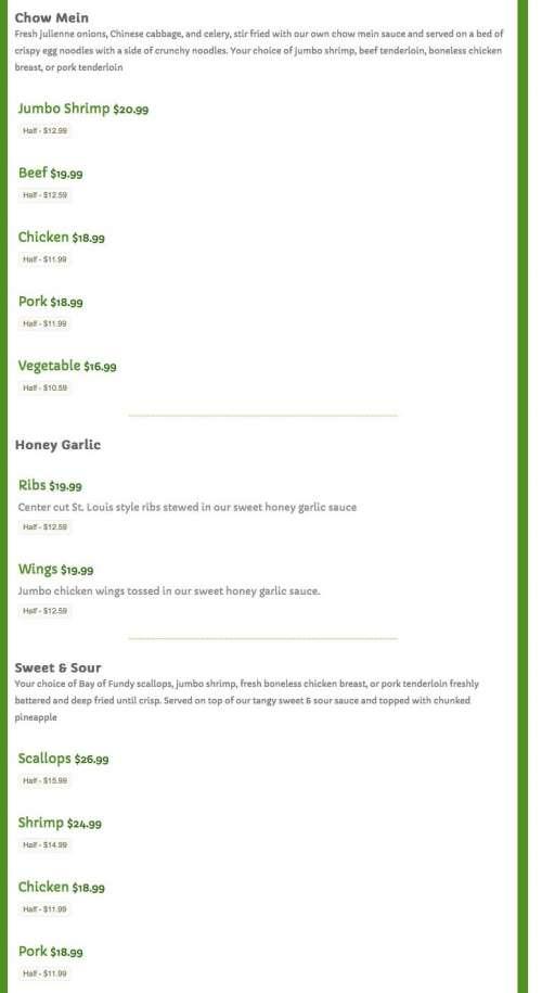 Diplomat Restaurant menu in Fredericton, New Brunswick, Canada