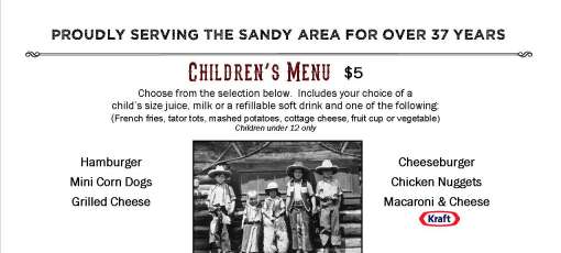 Menu for Tollgate Inn Restaurant & Saloon - Sandy, OR | Sirved
