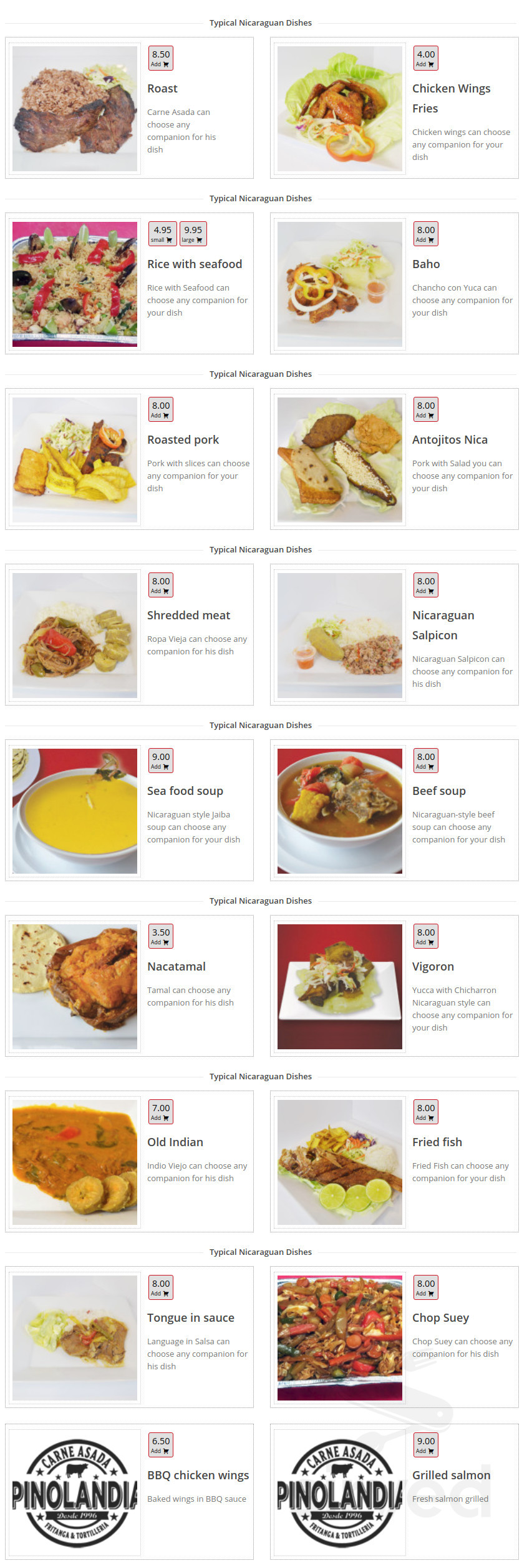 Pinolandia Hollywood menus in Pembroke Pines, Florida, United States