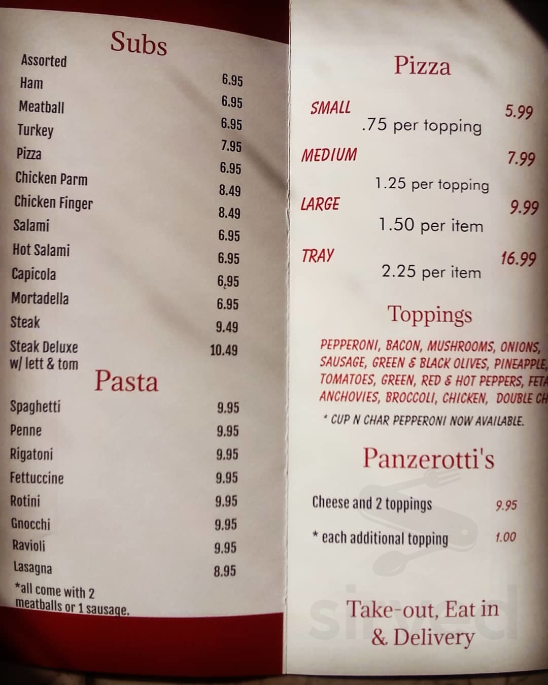 Menu for Mulberry's in Port Colborne, ON | Sirved