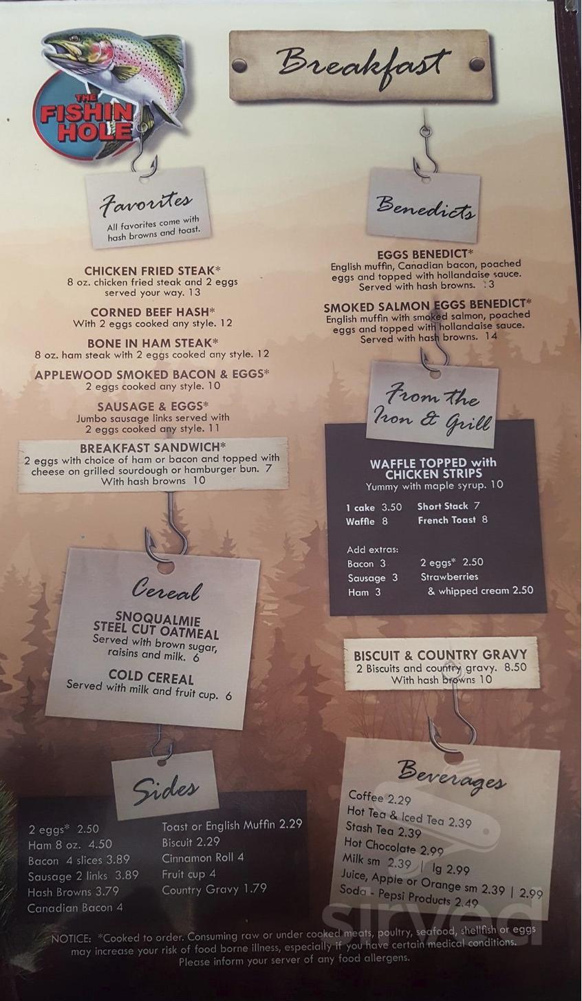 Fishin Hole Restaurant menu in Montesano, Washington, USA