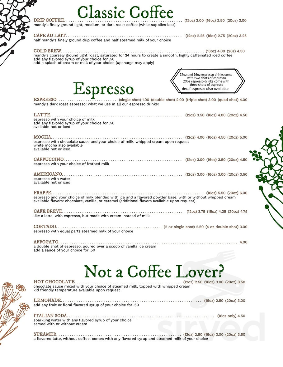 Webster Groves Garden Cafe menu in Webster Groves, Missouri, USA