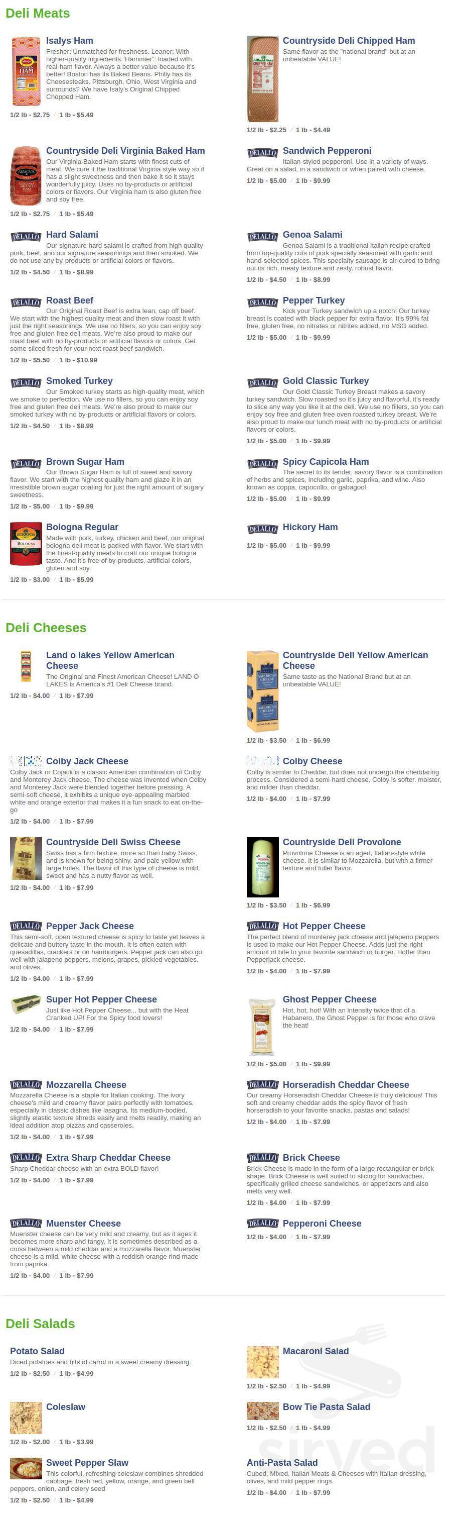 Happy Pappy's Pizza & Ice Cream Parlor menu in Washington, Pennsylvania ...