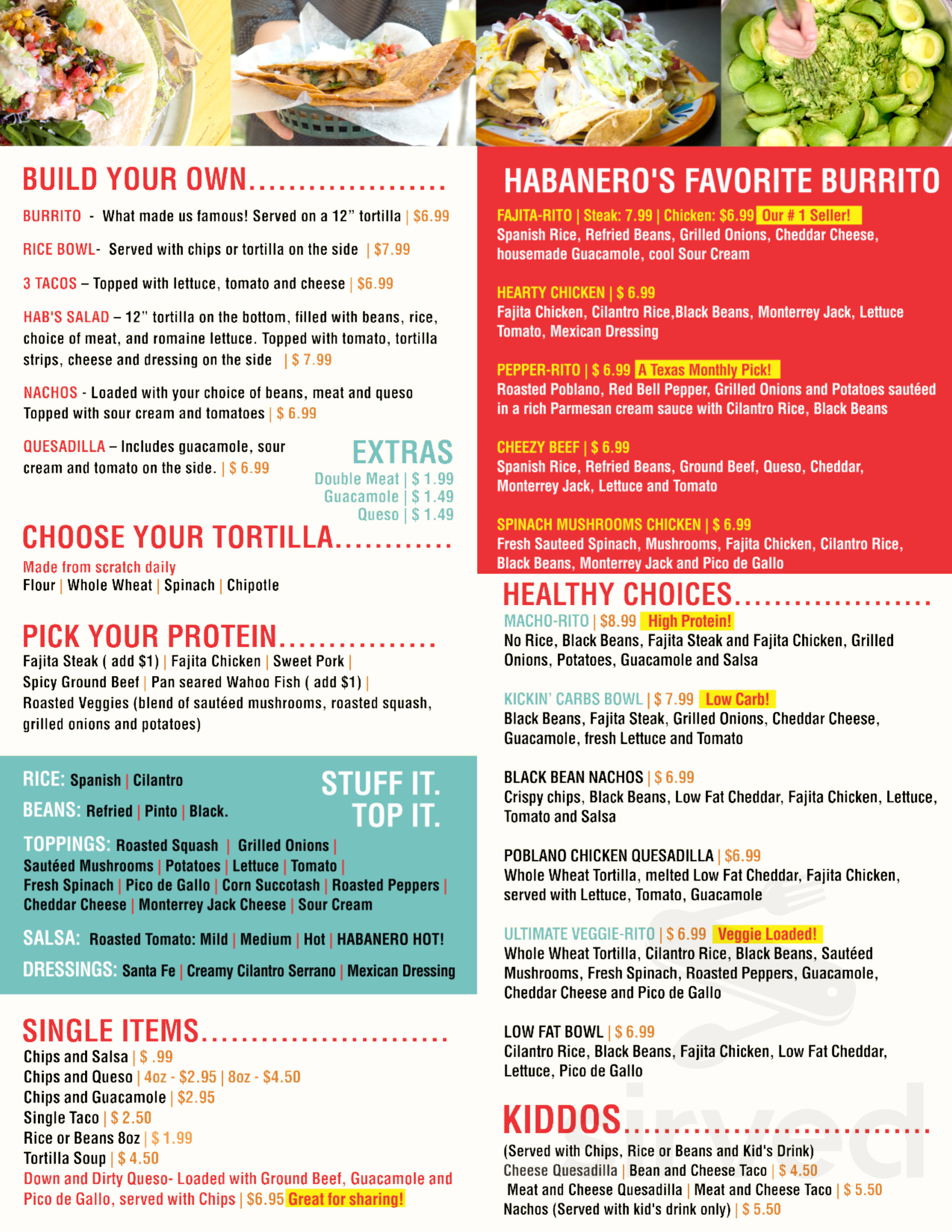 Habanero's Grill menus in San Antonio, Texas, United States