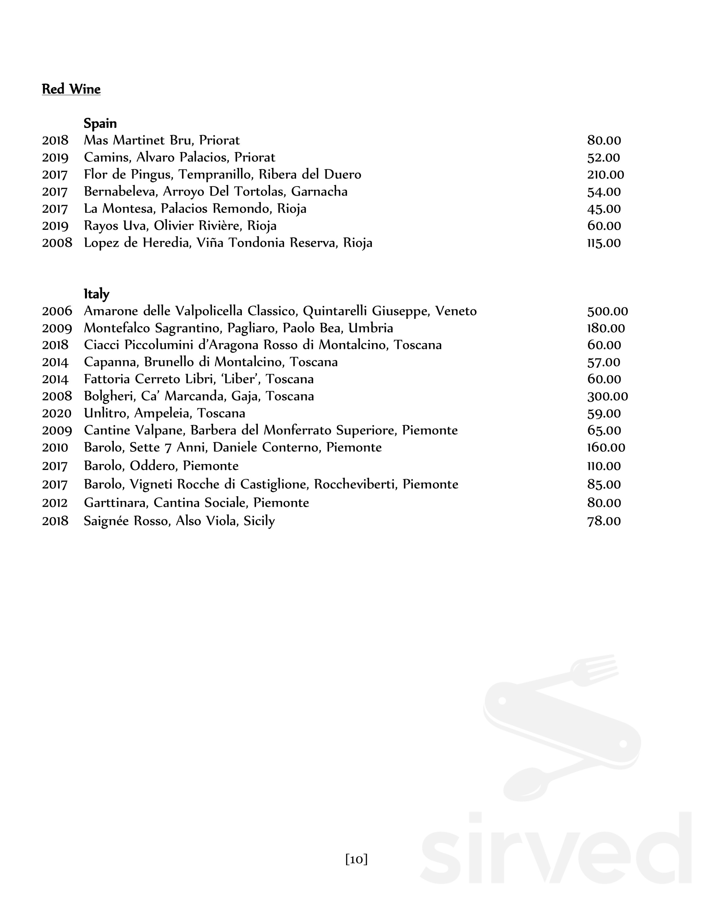 Bayona menu in New Orleans, Louisiana, USA