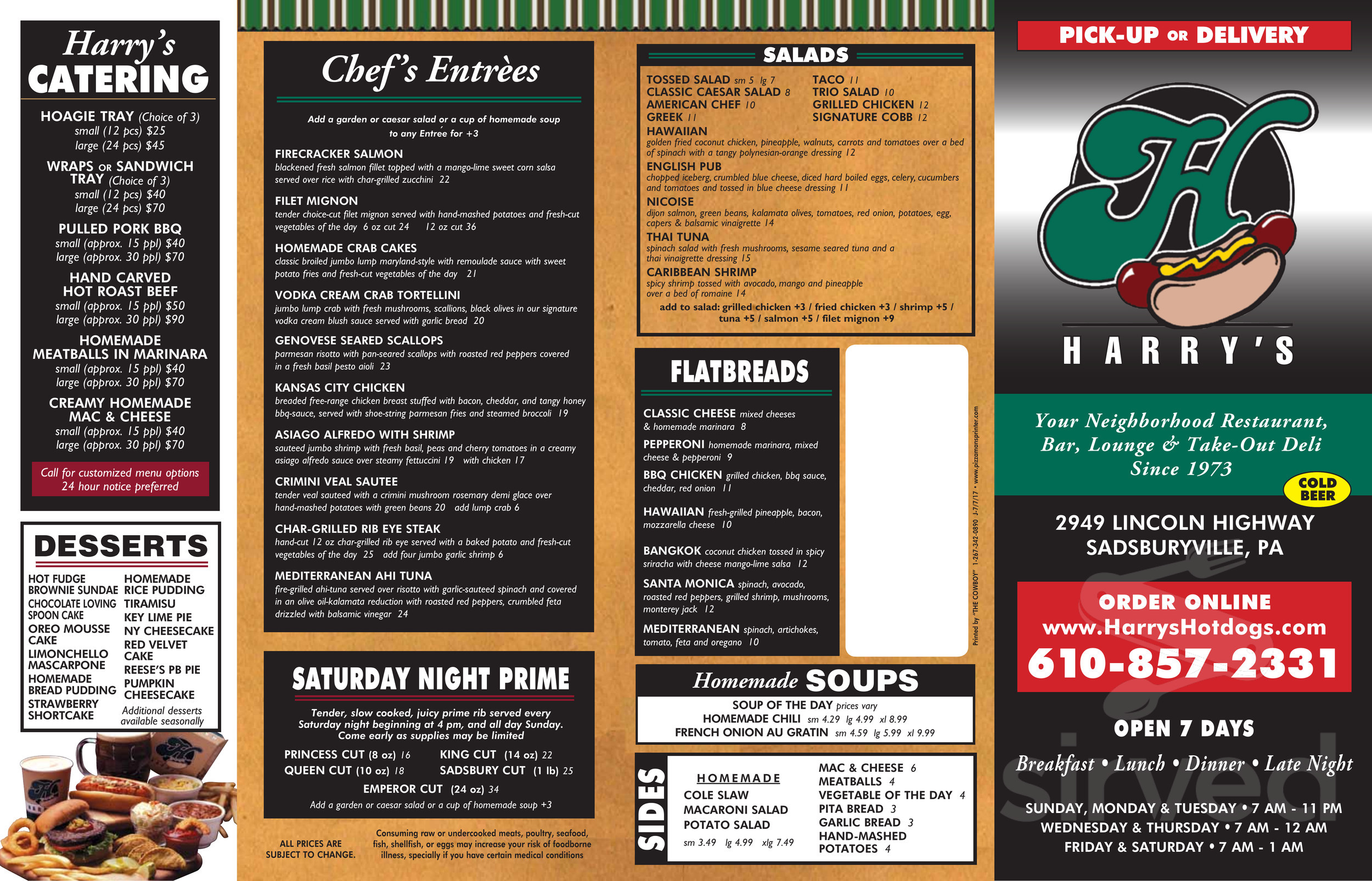 Harry's Hotdogs menus in Sadsburyville, Pennsylvania, United States