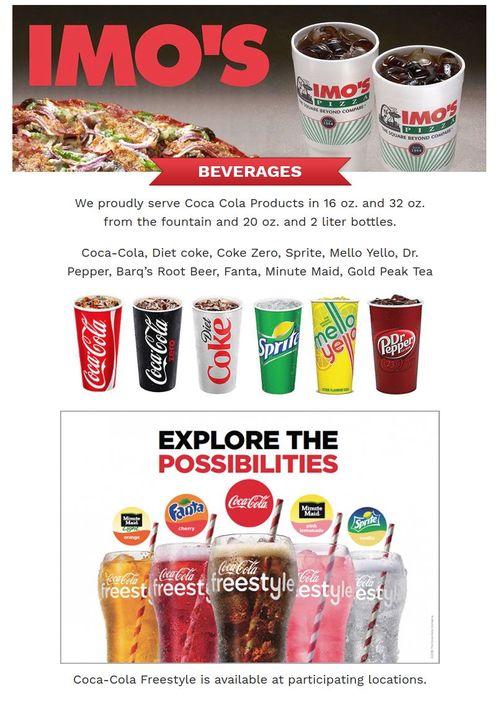 Imo's Pizza menu in St. Louis, Missouri, USA