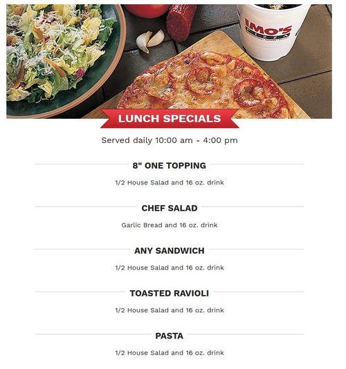 Imo's Pizza menu in St. Louis, Missouri, USA