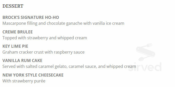 Brock's Riverside Grill menu in Fredericksburg, Virginia, USA