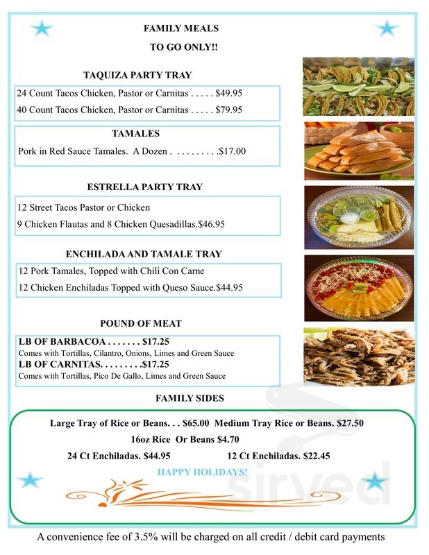 Taqueria La Estrella menus in Mineral Wells, Texas, United States