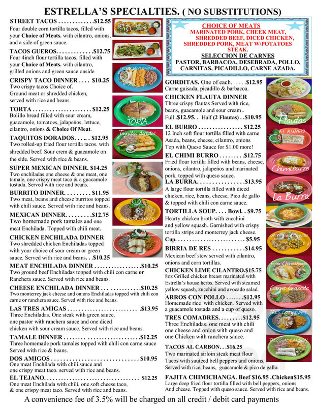 Menu for Taqueria La Estrella in Mineral Wells, TX | Sirved