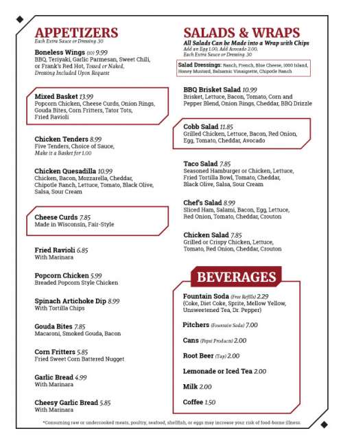 bb Jack's Antigo menu in Antigo, Wisconsin, USA