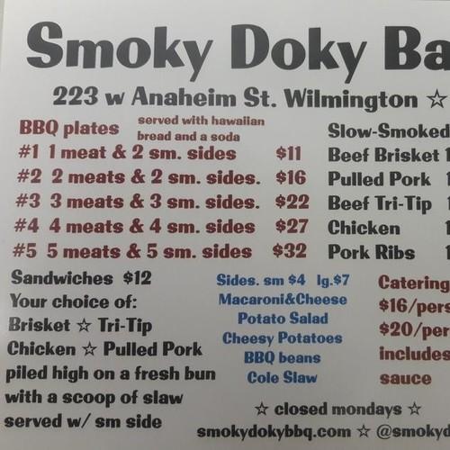 Smoky Doky BBQ menu in Wilmington, California, USA