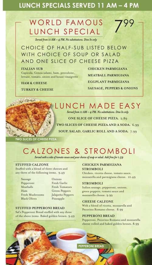 Sal's Italian Ristorante menu in Jupiter, Florida, USA