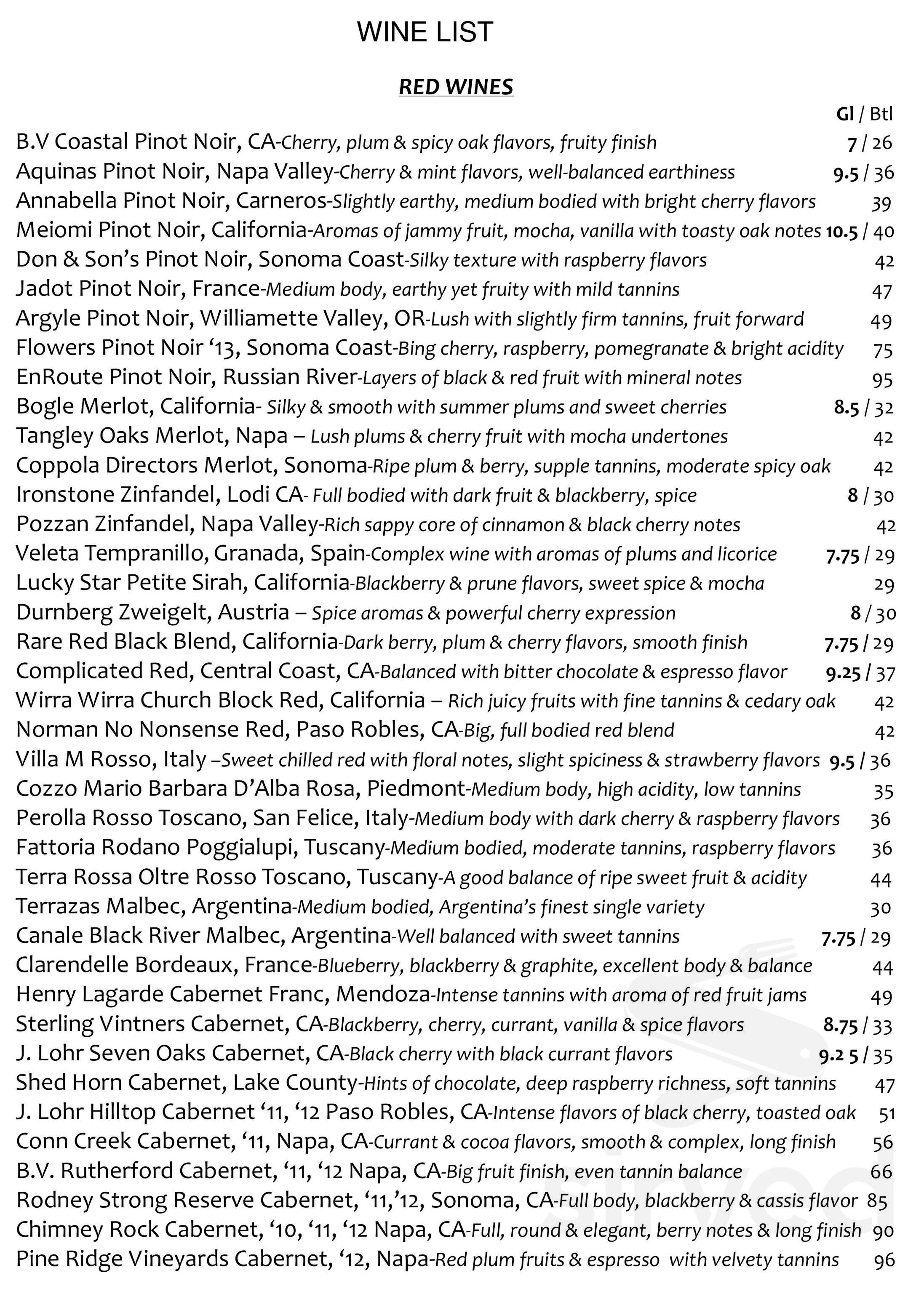 Don's Lighthouse Grille menu in Cleveland, Ohio, USA