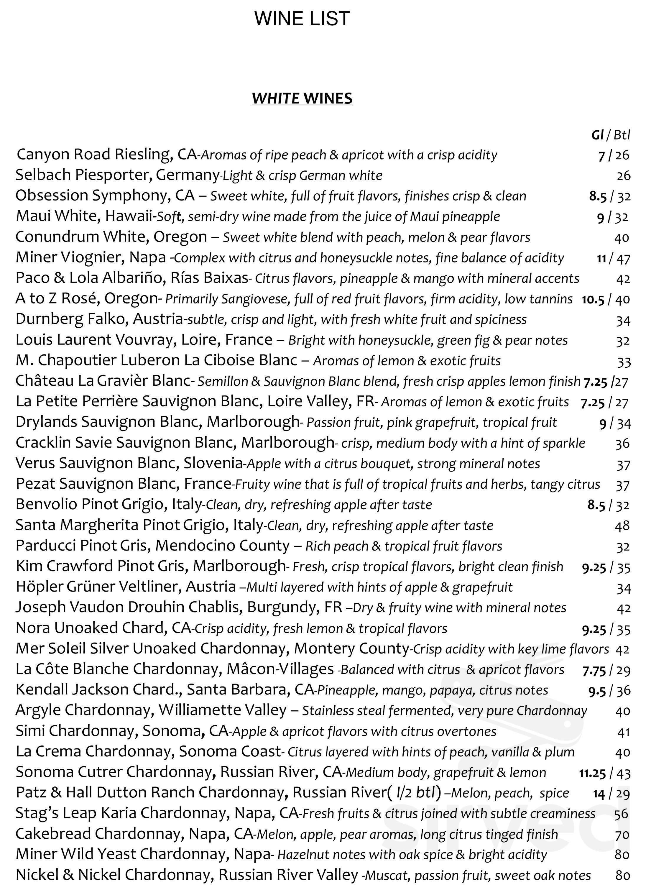 Don's Lighthouse Grille menu in Cleveland, Ohio, USA