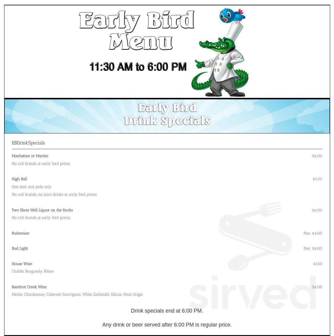 Alfie's Restaurant menu in Ormond Beach, Florida, USA