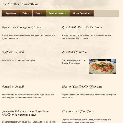 La Torretta Ristorante menu in Scottsdale, Arizona, USA