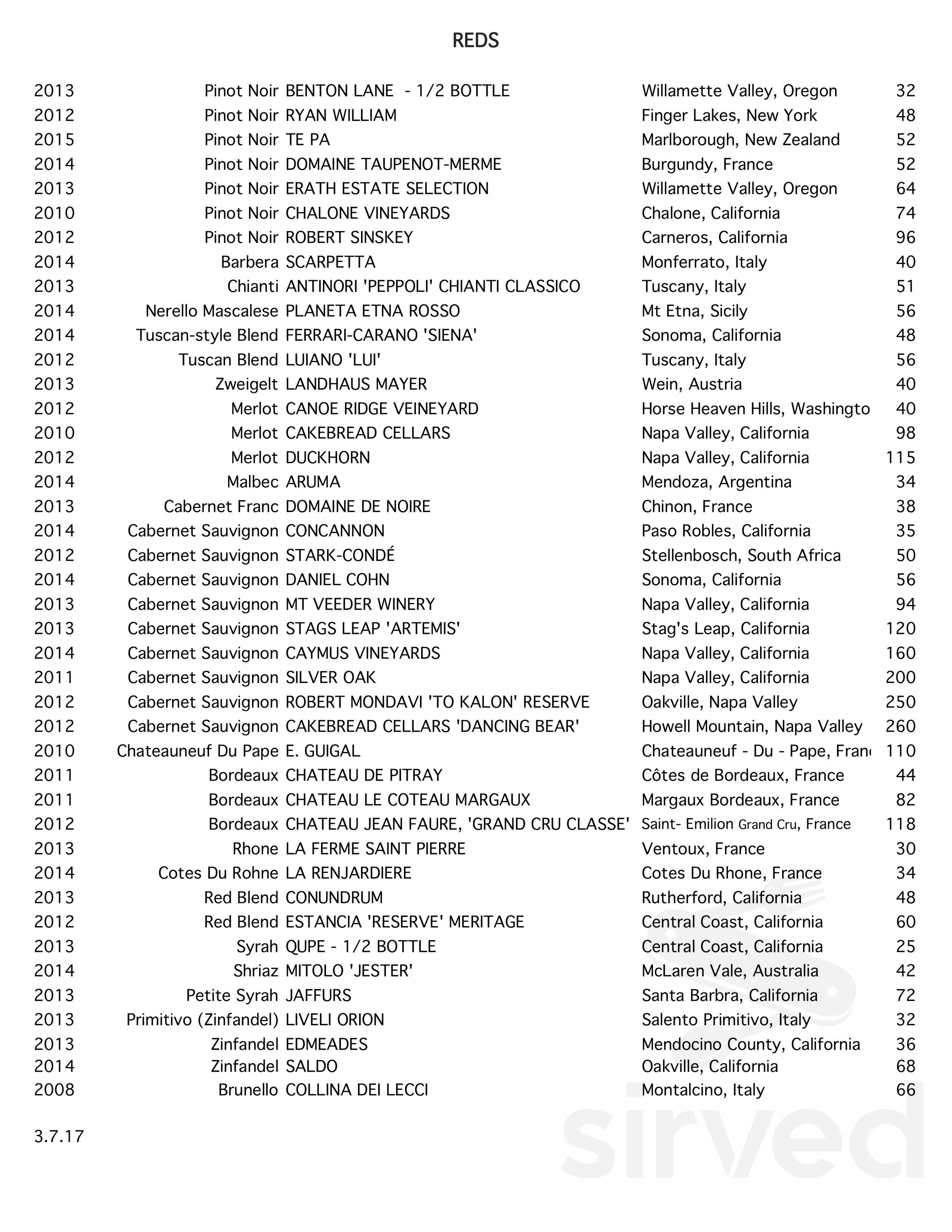 jojo Bistro & Wine Bar - Webster menus in Webster, New York, United States