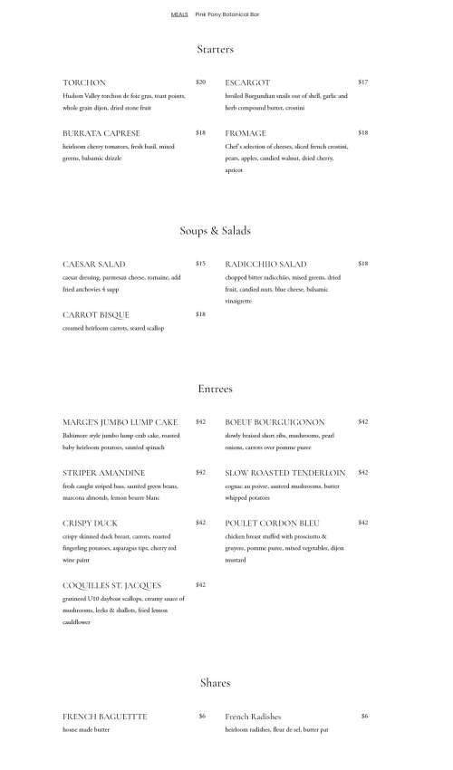 Bramble & Brine at the Buttery menu in Lewes, Delaware, USA
