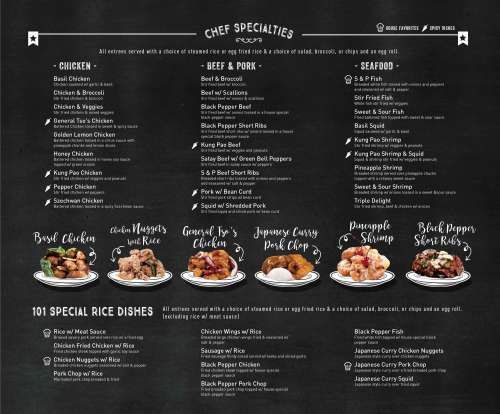 Cafe 101 menu in Houston, Texas, USA