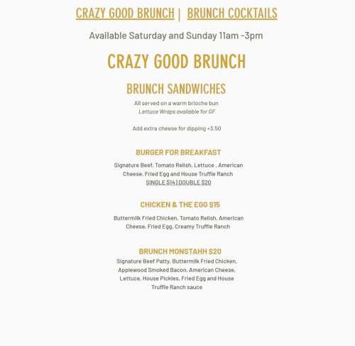 Crazy Good Kitchen (C.G.K ON NEWBURY) menu in Boston, Massachusetts, USA