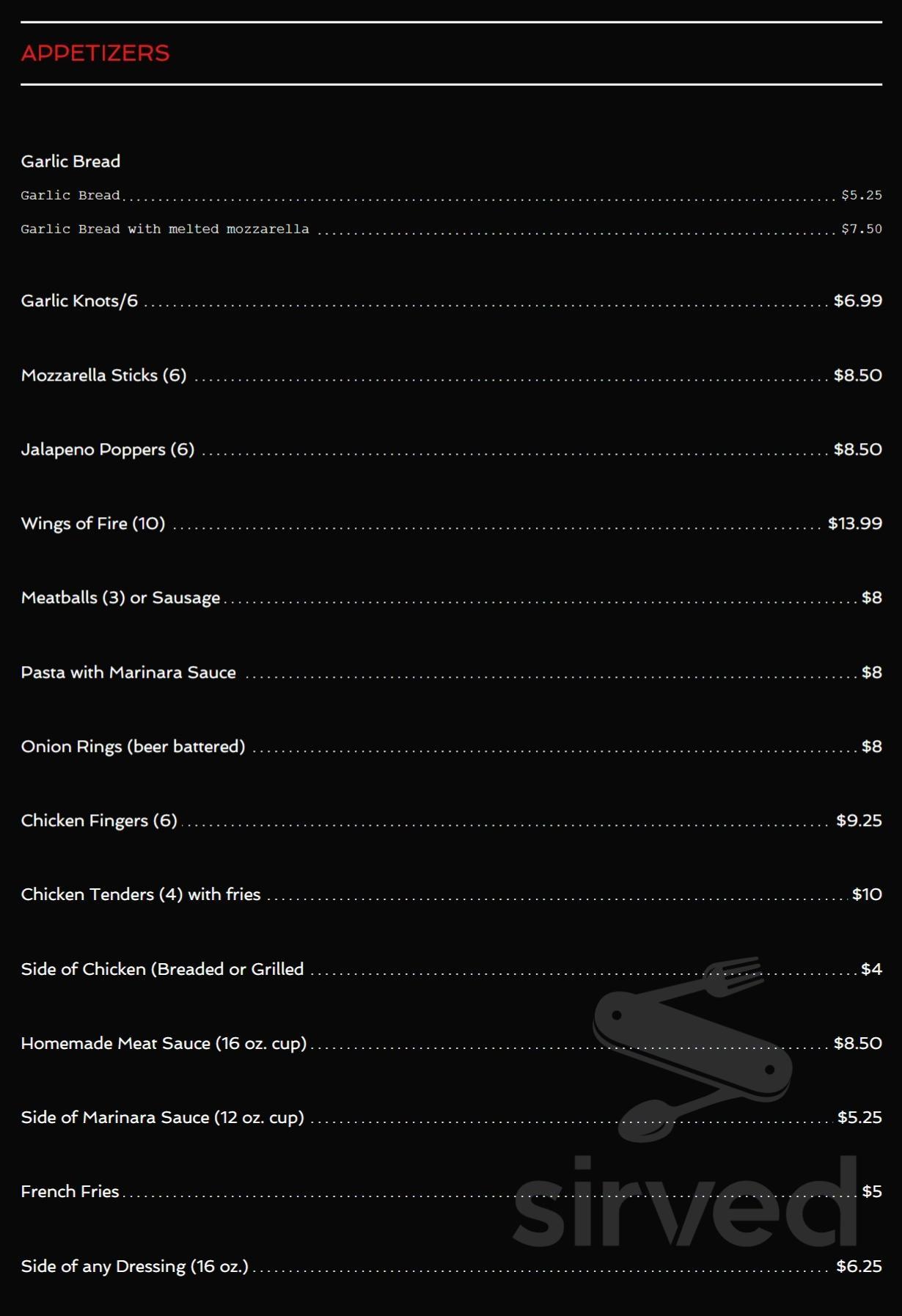 Menu - Great Barrington MA's Manhattan Pizza Co | Sirved