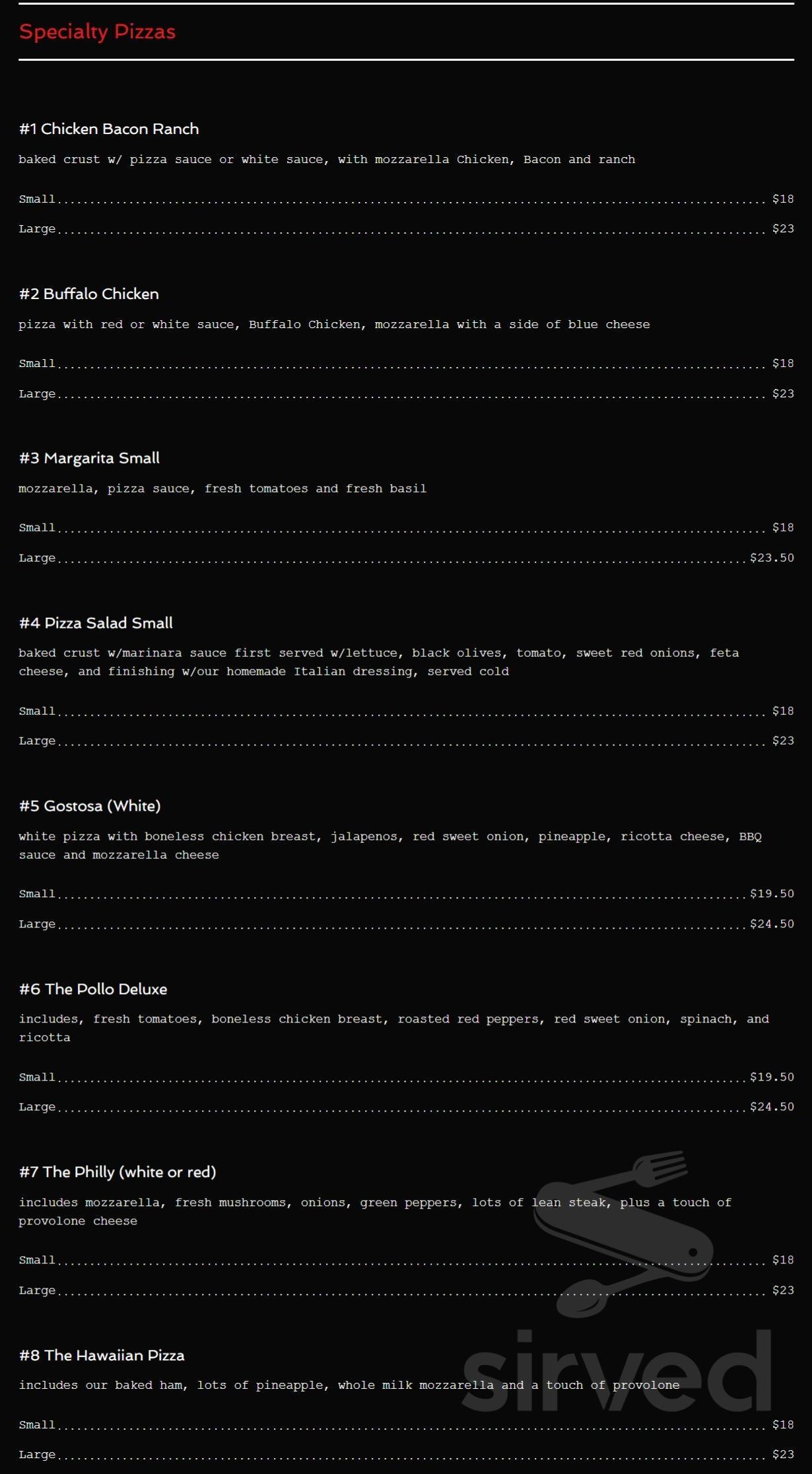 Menu - Great Barrington MA's Manhattan Pizza Co | Sirved