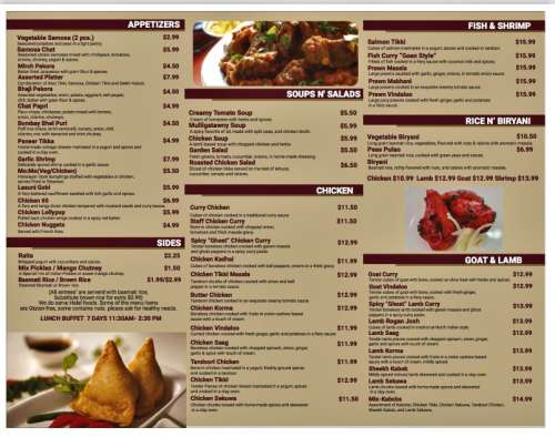 Curry Place Germantown menu in Germantown, Maryland, USA