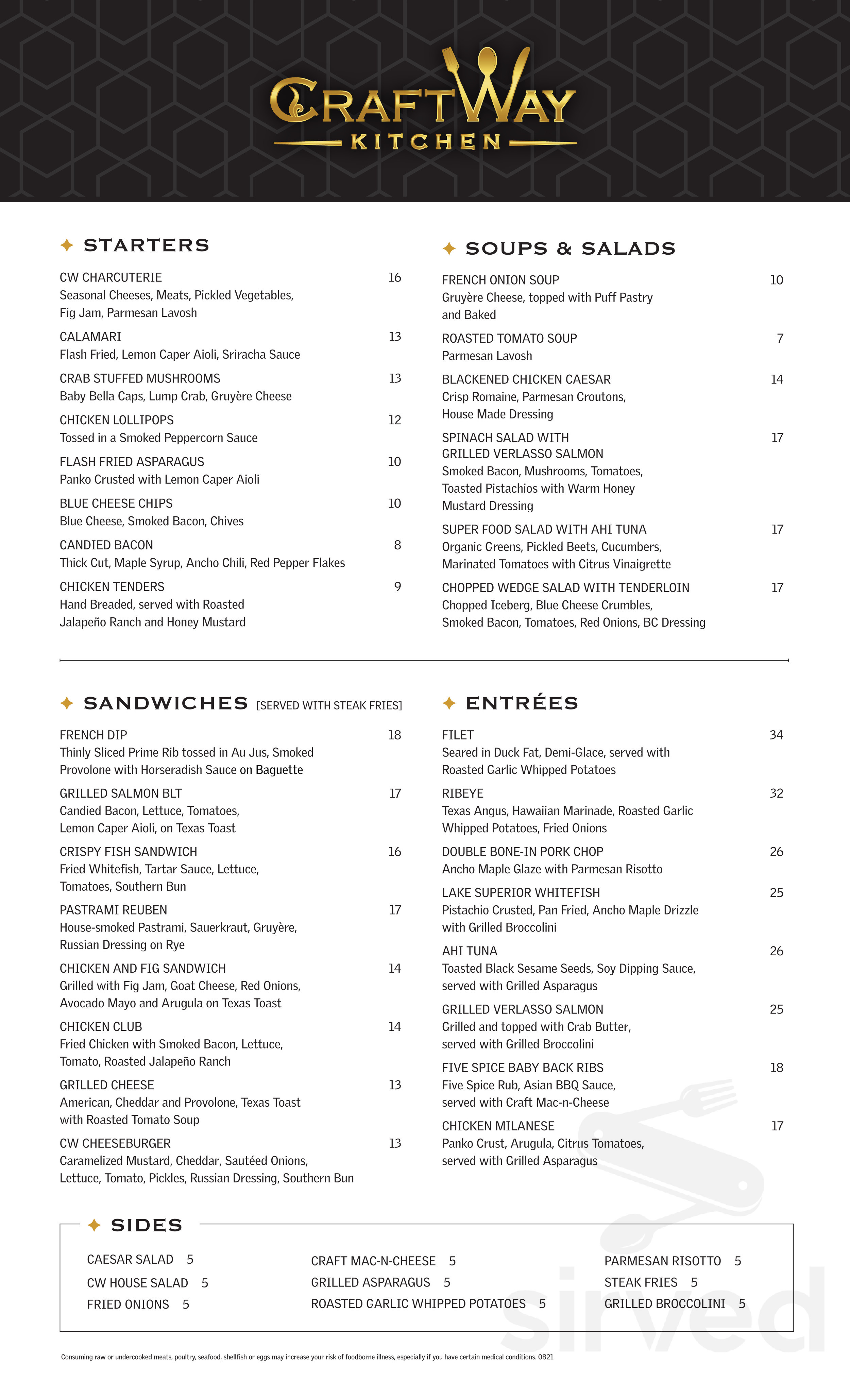 CraftWay Kitchen Plano menu in Plano, Texas, USA