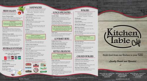 Kitchen Table Cafe- Orchards menu in Vancouver, Washington, USA