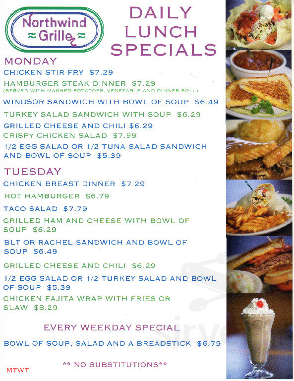 Northwind Grille menu in Brainerd, Minnesota, USA