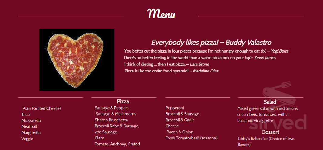 Menu for Poppy’s Pizza Wood-Fired Mobile Pizza in New Haven, CT | Sirved