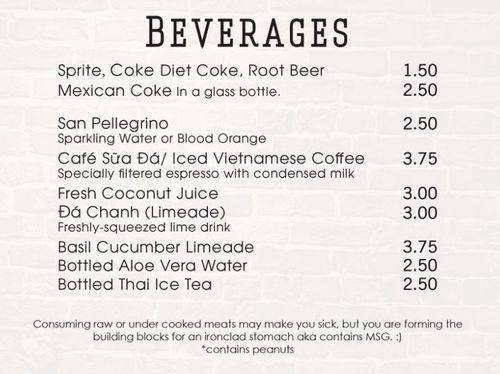 The Boat menu in Seattle, Washington, USA