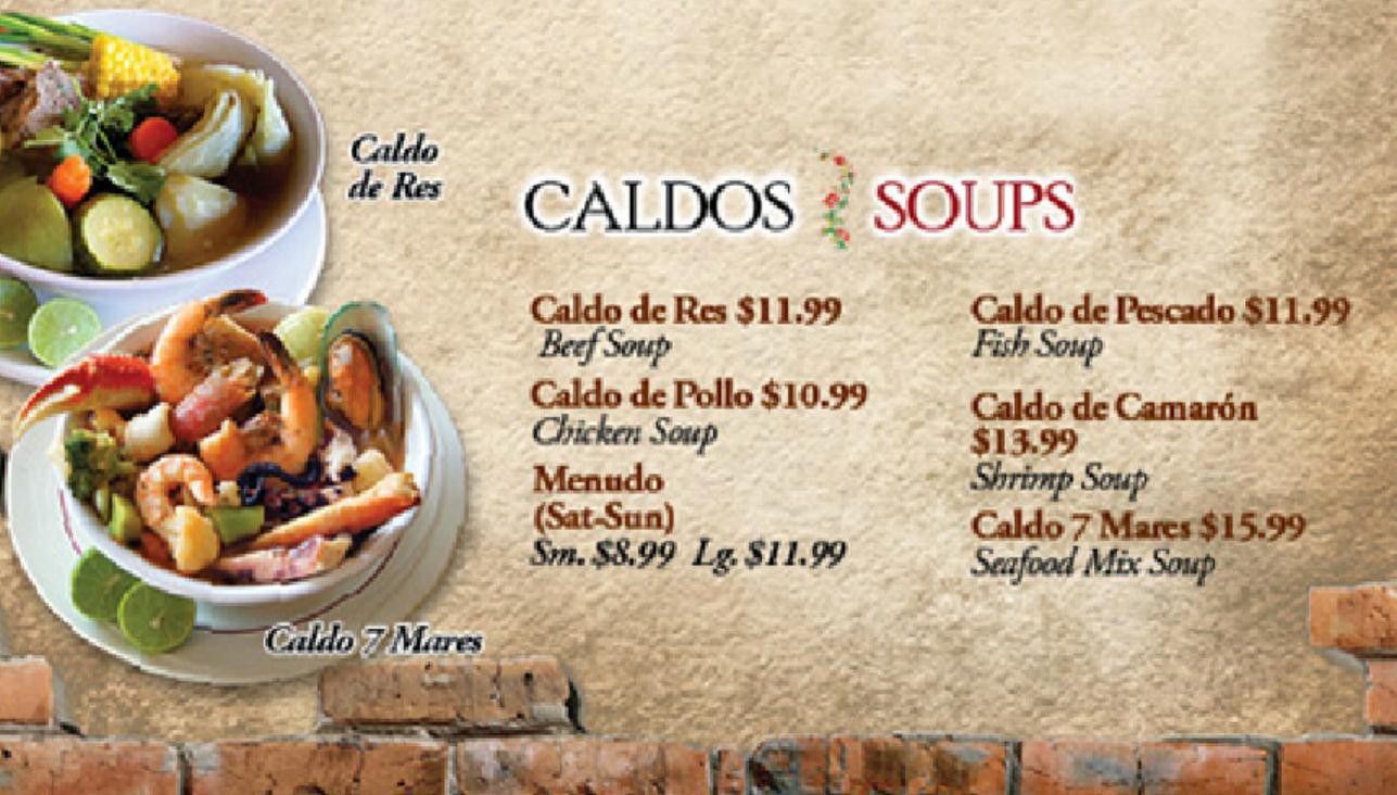 El Mexicali Cafe menu in Indio, California, USA