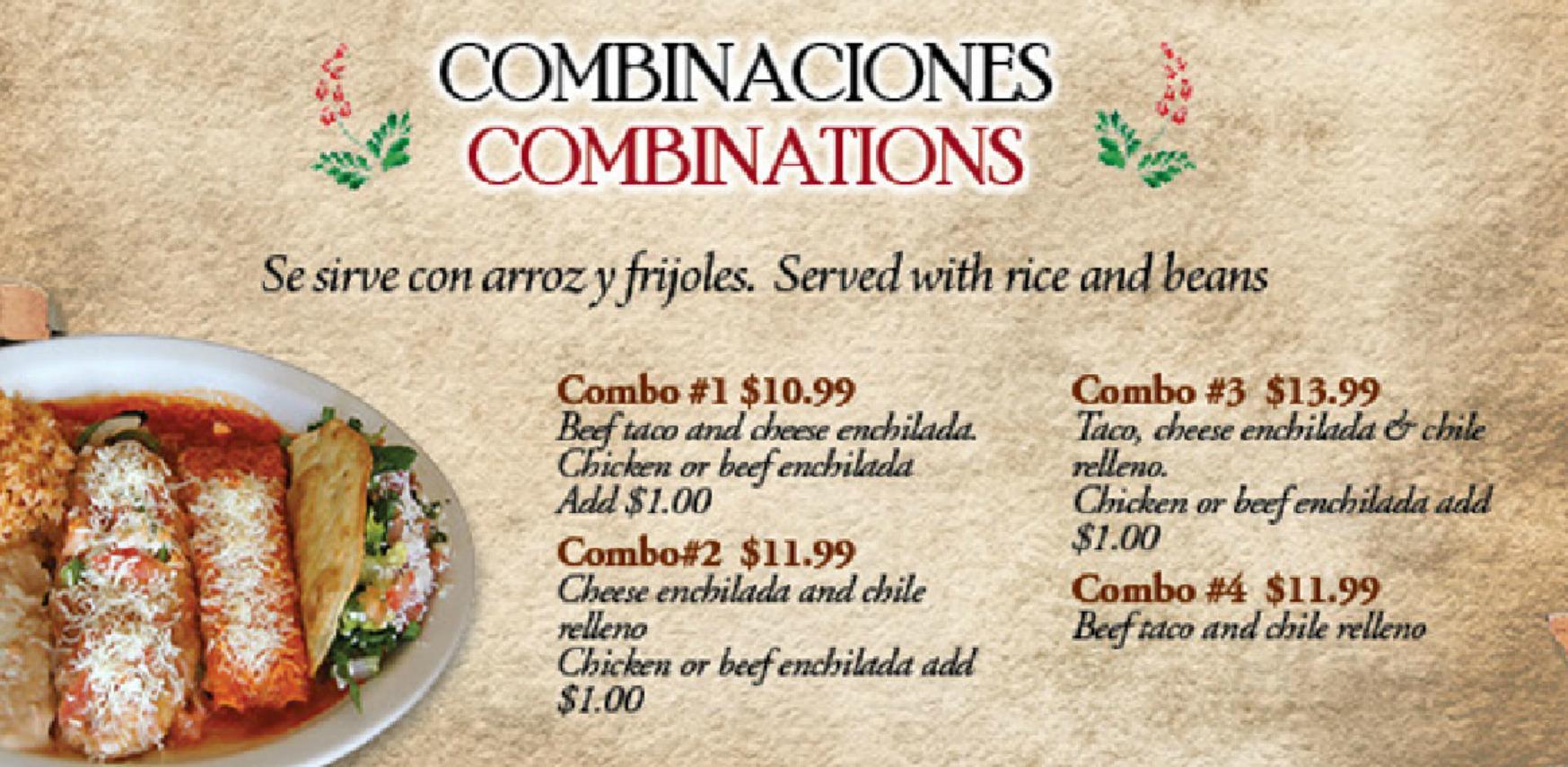 El Mexicali Cafe menu in Indio, California, USA