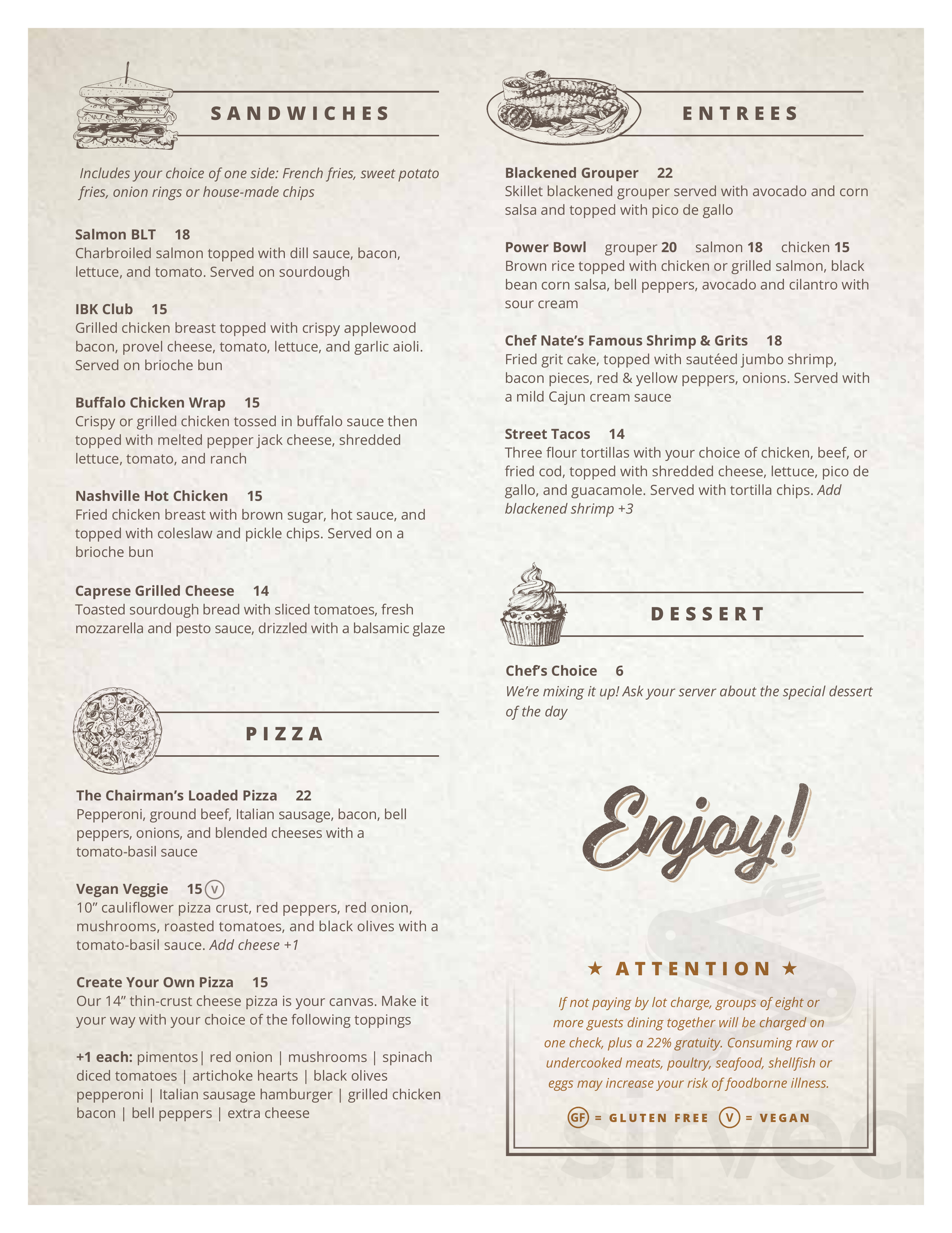 Innsbrook Resort menu in Innsbrook, Missouri, USA