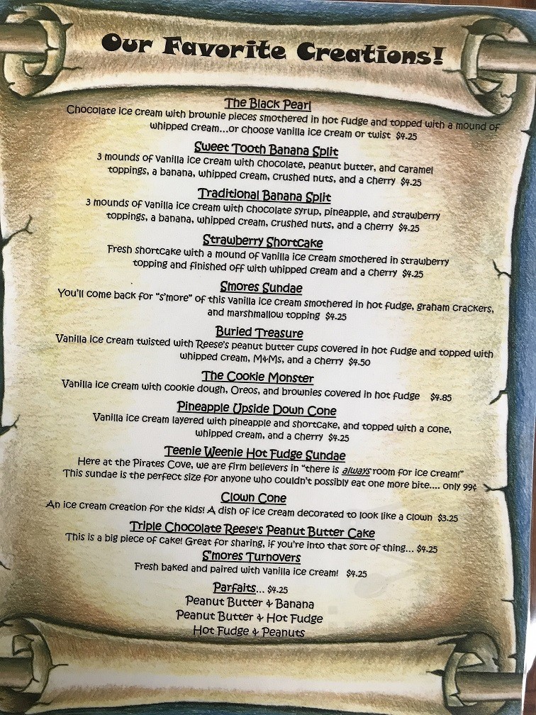Pirates Cove Pub and Grill menu in Patton, Pennsylvania, USA