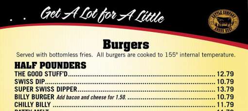Menu for Buzz Inn Steakhouse in Snohomish, WA | Sirved
